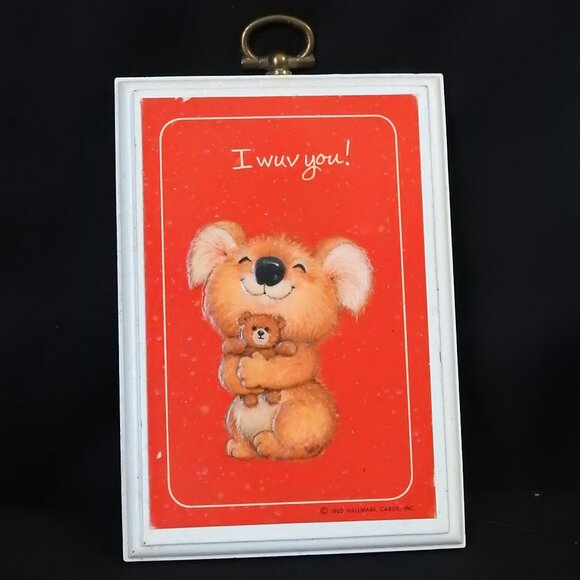 Hallmark | Wall Decor | Hallmark Vintage 982 I Wuv You Sign Wbear ...